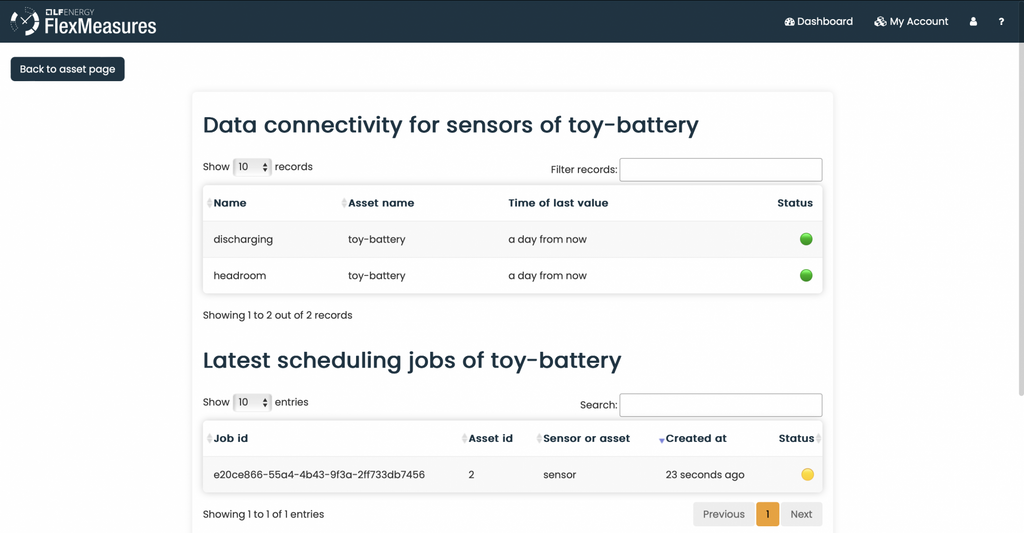 v0.21: Service better with status page& audit log - FlexMeasures